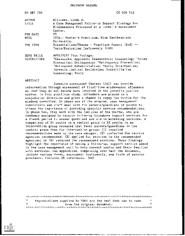 (PDF) A Case Management Follow-up Support Strategy for Misdemeanors ...