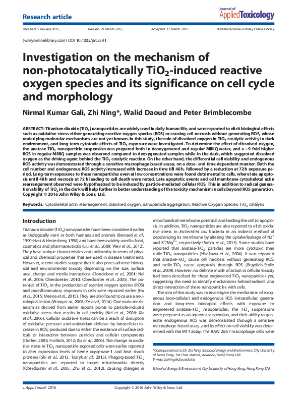 (PDF) Investigation on the mechanism of non-photocatalytically TiO2 ...