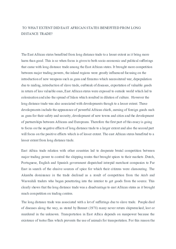 (DOC) The long distance trade in East Africa