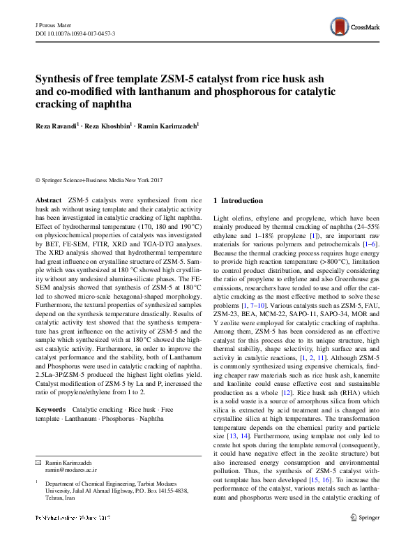 (PDF) Cracking of n-pentane over ZSM-5 obtained from different seed ...