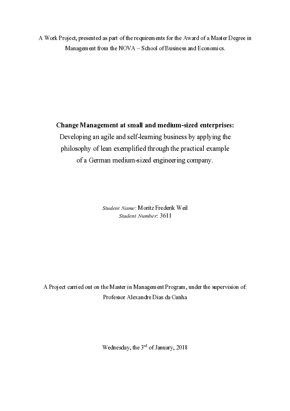 (PDF) Change management at small and medium-sized enterprises