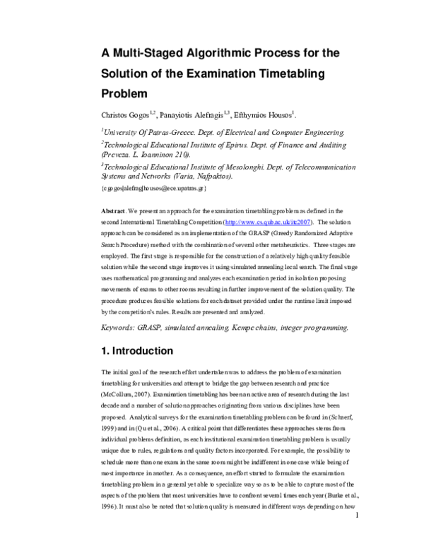 (PDF) An improved multi-staged algorithmic process for the solution of ...