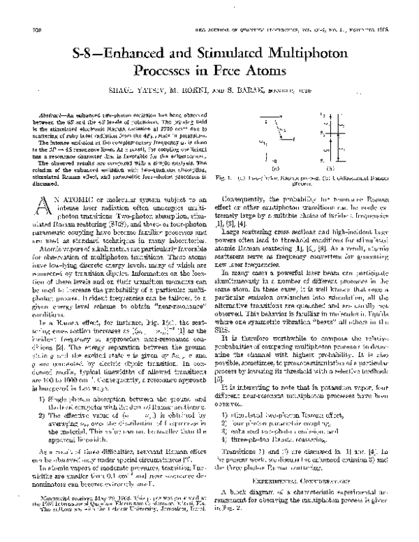 (PDF) Enhanced and stimulated multiphoton processes in free atoms