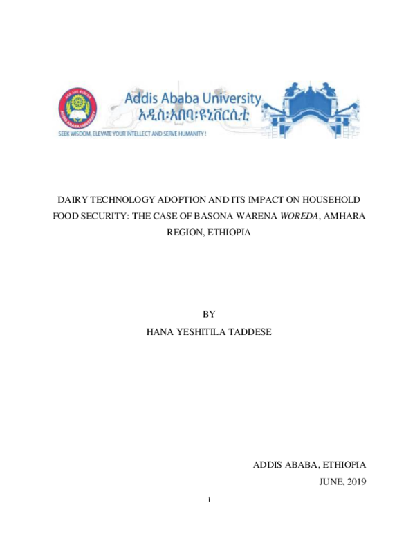 (PDF) Dairy Technology Adoption and Its Impact on Household Food ...