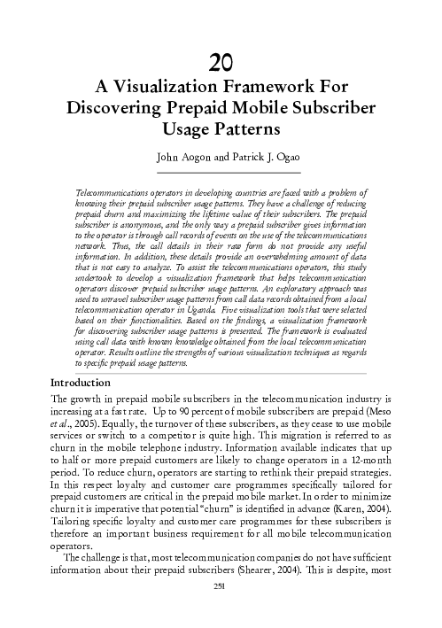 (PDF) A visualization framework for discovering prepaid mobile subscriber usage patterns | John ...