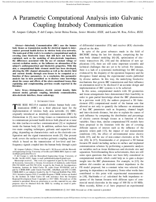 (PDF) A Parametric Computational Analysis into Galvanic Coupling ...