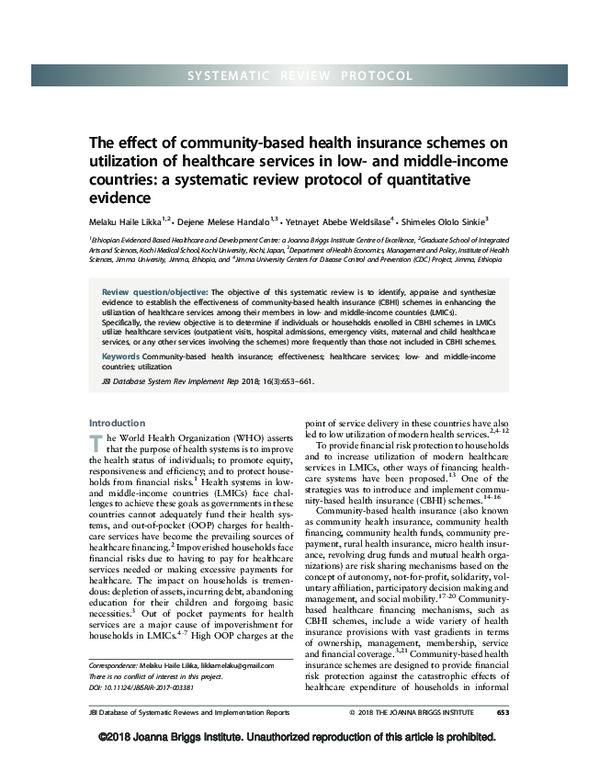 (PDF) The effect of community-based health insurance schemes on ...