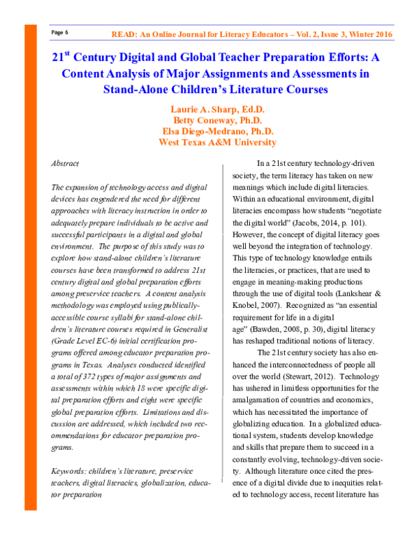 (PDF) 21st Century Digital and Global Teacher Preparation Efforts: A ...