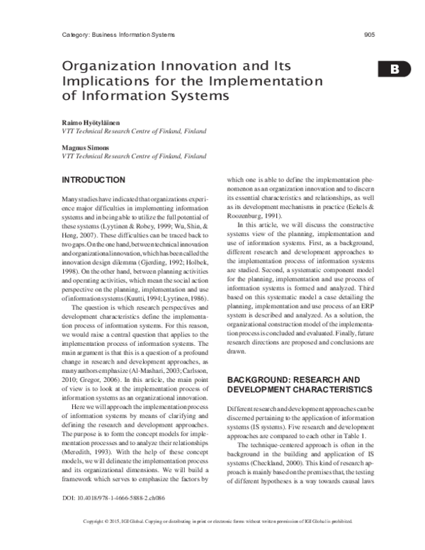 (PDF) Organization Innovation and Its Implications for the ...
