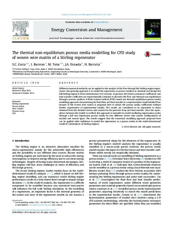 (PDF) The thermal non-equilibrium porous media modelling for CFD study of woven wire matrix of a ...