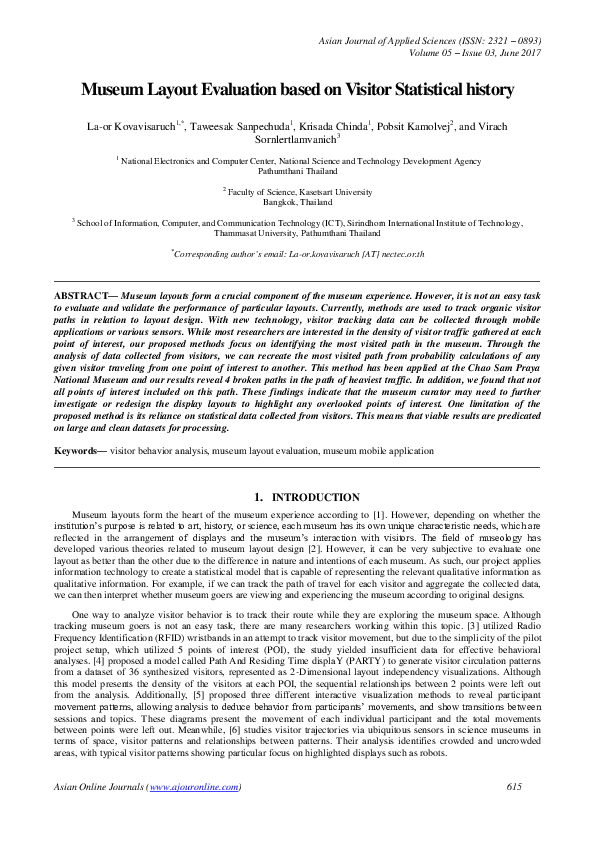 (PDF) Museum Layout Evaluation based on Visitor Statistical History