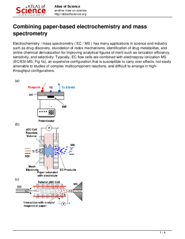 (PDF) Combining paper-based electrochemistry and mass spectrometry