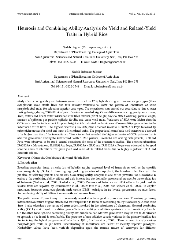(PDF) Heterosis and combining ability analysis for yield and its components in Indian mustard ...