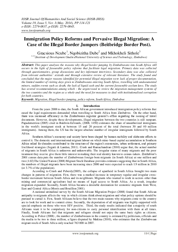 (PDF) Immigration Policy Reforms and Pervasive Illegal Migration: A ...