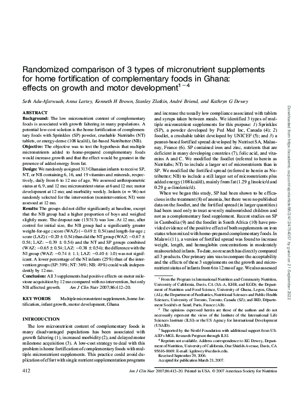 (PDF) Randomized comparison of 3 types of micronutrient supplements for ...