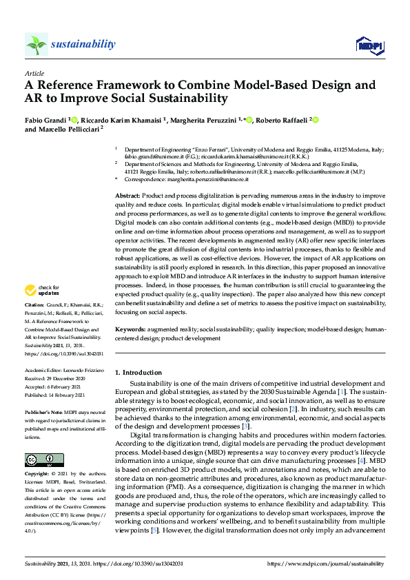 (PDF) A Reference Framework to Combine Model-Based Design and AR to ...