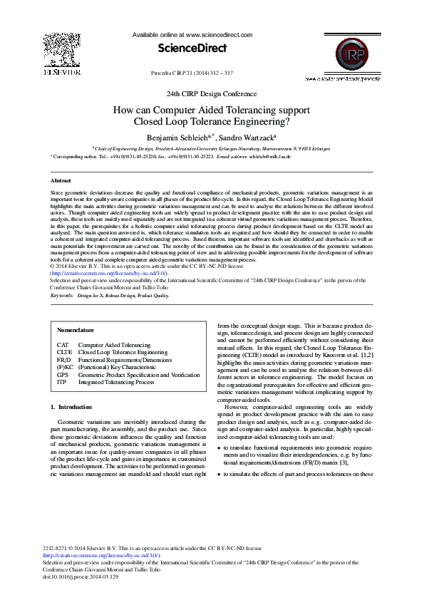 (PDF) How can Computer Aided Tolerancing Support Closed Loop Tolerance ...