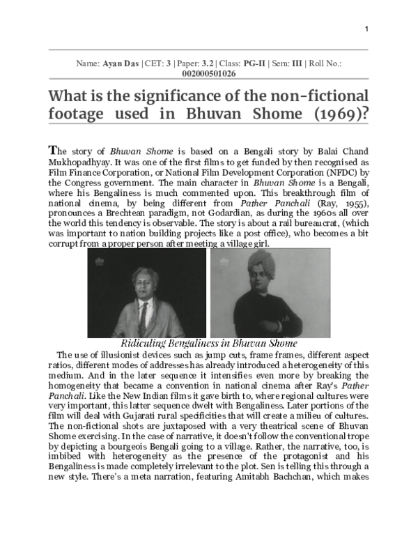 (DOC) What is the significance of the non-fictional footage used in ...