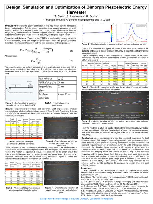 (PDF) Design, Simulation and Optimization of Bimorph Piezoelectric ...