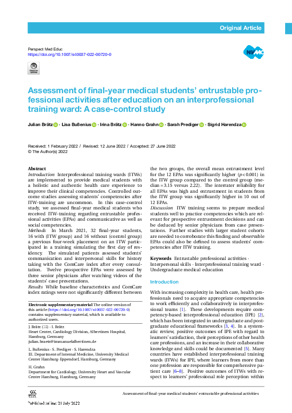 (PDF) Assessment of final-year medical students’ entrustable ...
