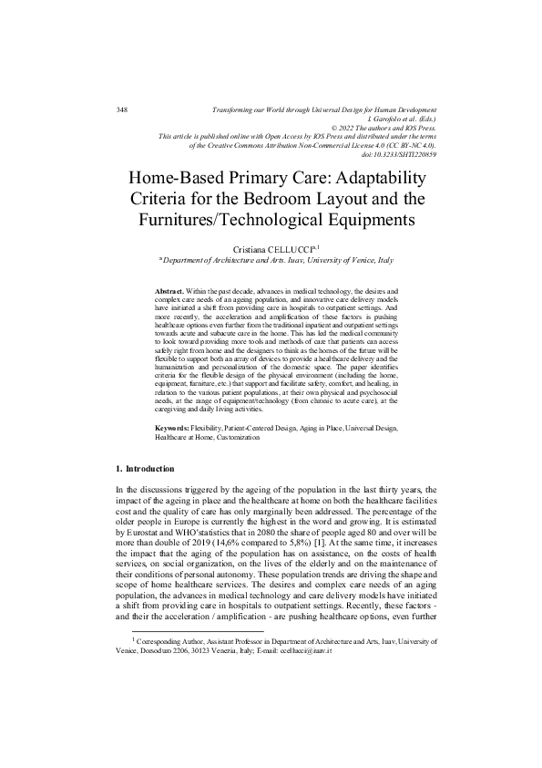 (PDF) Home-Based Primary Care: Adaptability Criteria for the Bedroom ...