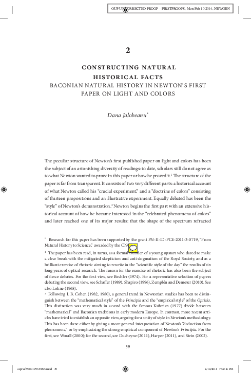 (PDF) Chapter 8: Constructing Natural Historical Facts: Baconian ...