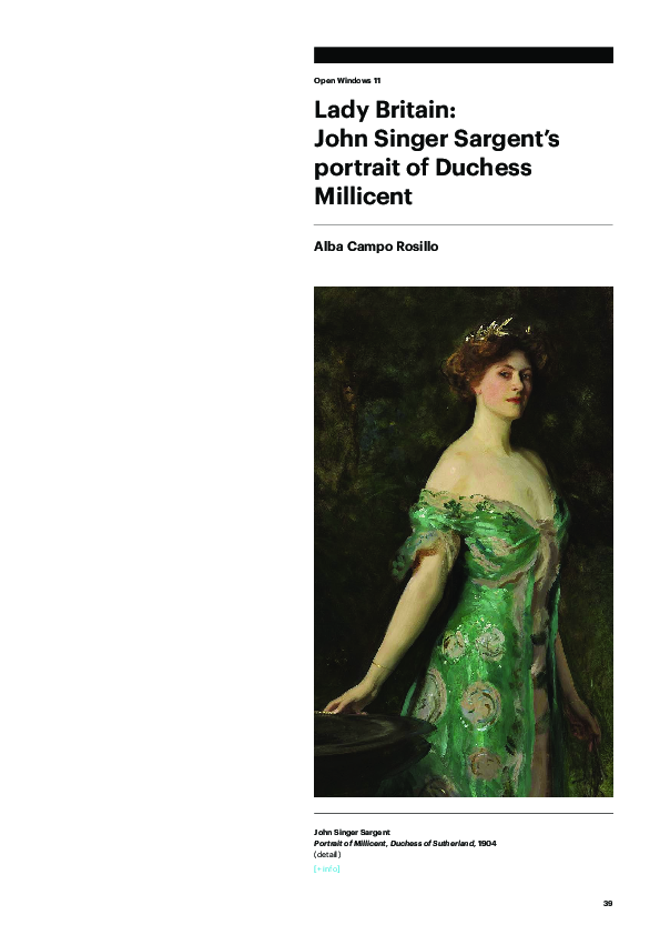 (PDF) "Lady Britain: John Singer Sargent's portrait of Duchess Millicent"