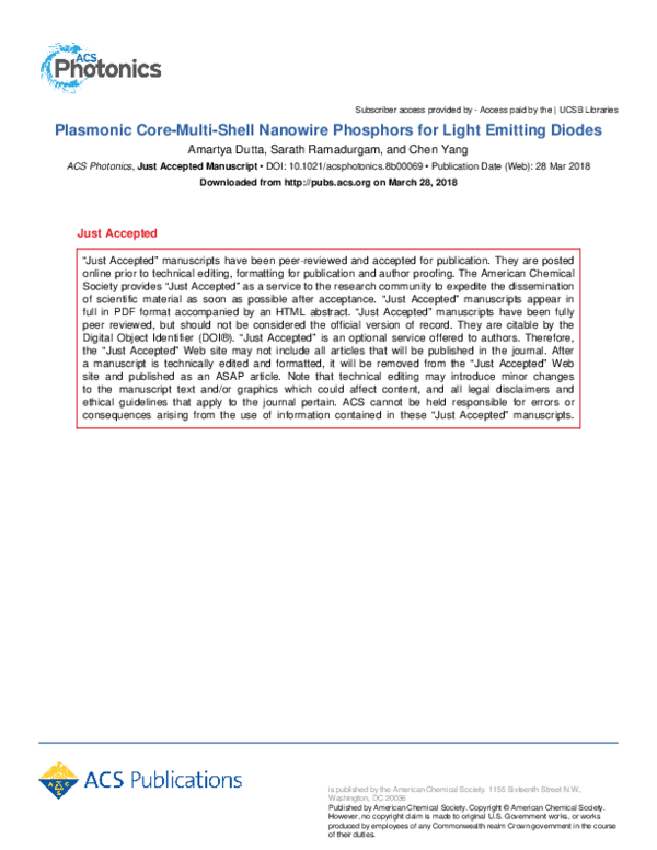 (PDF) Plasmonic core-multi-shell nanowire phosphors for light emitting diodes (Conference ...