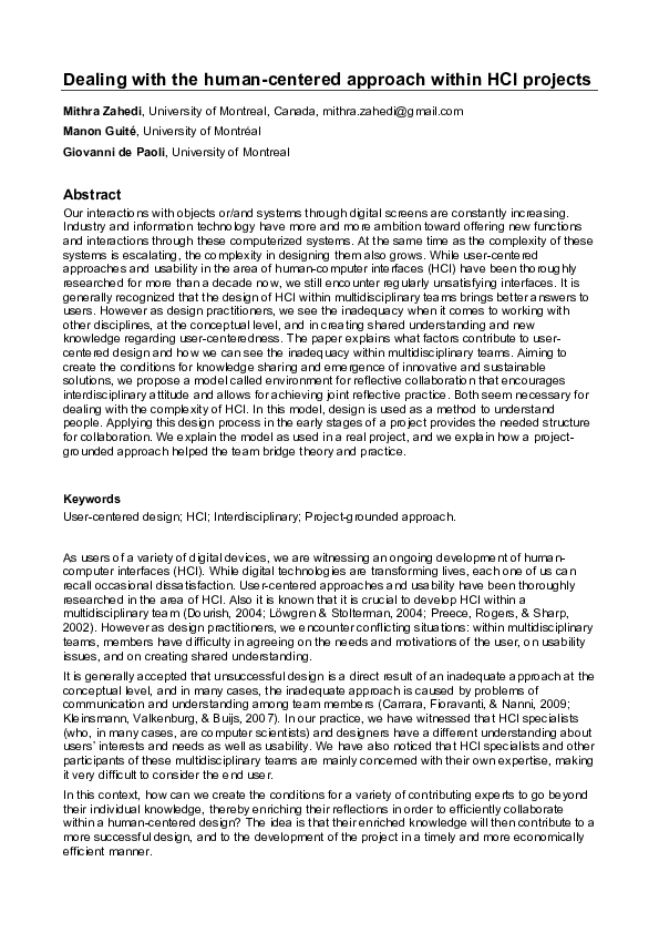 (PDF) 2010 - Dealing with the human-centered approach within HCI projects