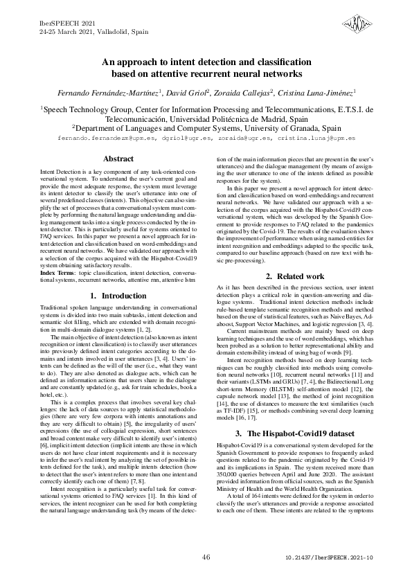 (PDF) An approach to intent detection and classification based on attentive recurrent neural ...