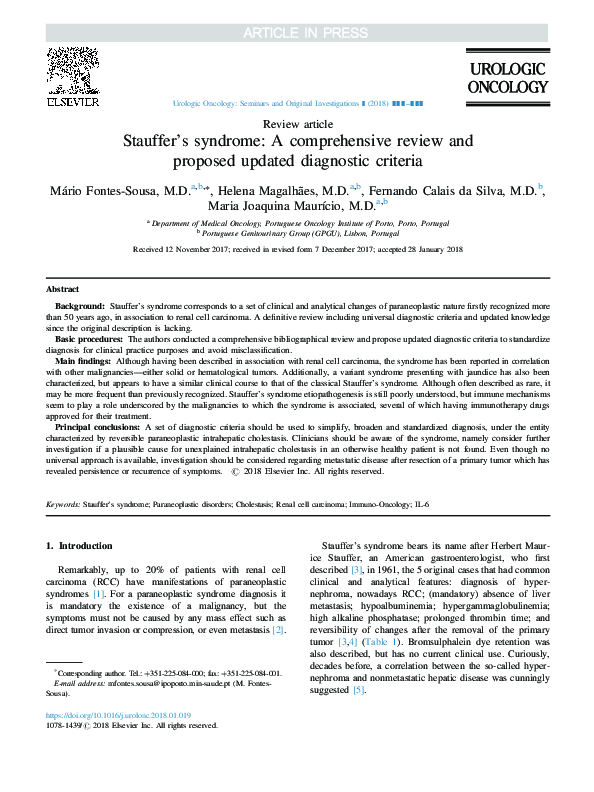 (PDF) Stauffer's syndrome: A comprehensive review and proposed updated ...