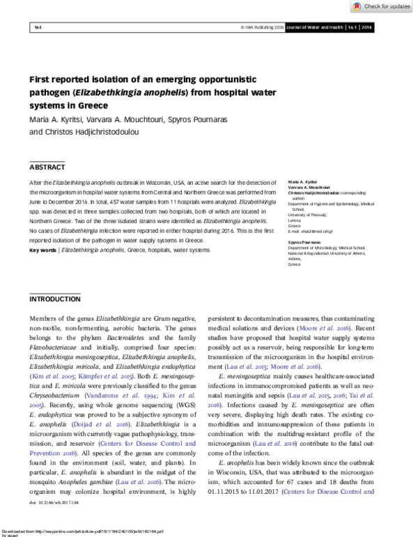 (PDF) First reported isolation of an emerging opportunistic pathogen ...