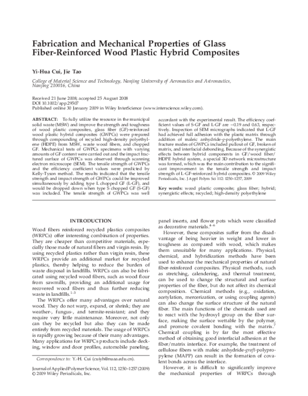 (PDF) Fabrication and mechanical properties of glass fibre reinforced thermoplastic elastomer ...