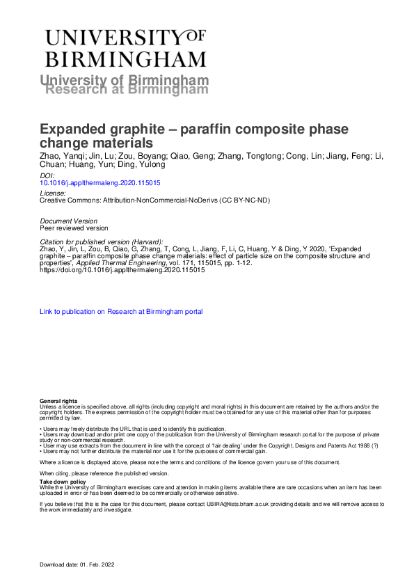 (PDF) Expanded graphite – Paraffin composite phase change materials ...