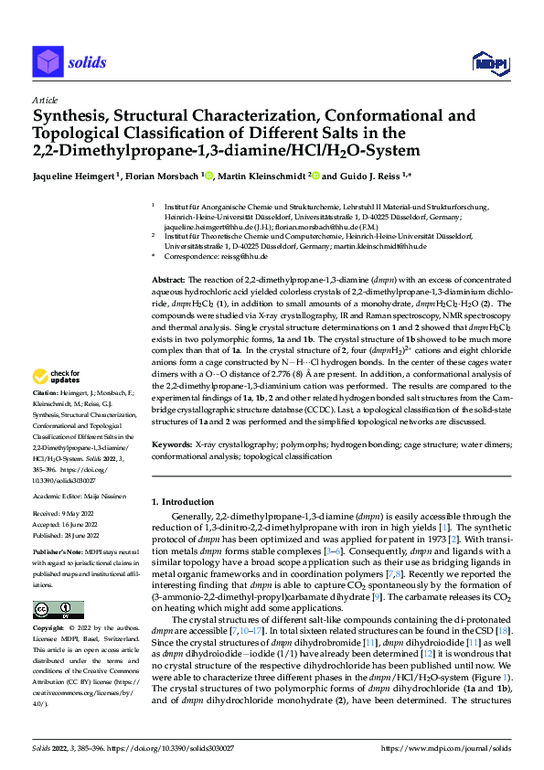 (PDF) Synthesis, Structural Characterization, Conformational and Topological Classification of ...