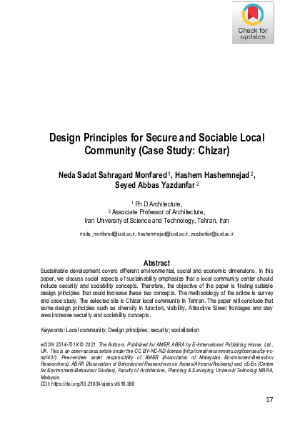 (PDF) Design Principles for Secure and Sociable Local Community: Case study - Chizar