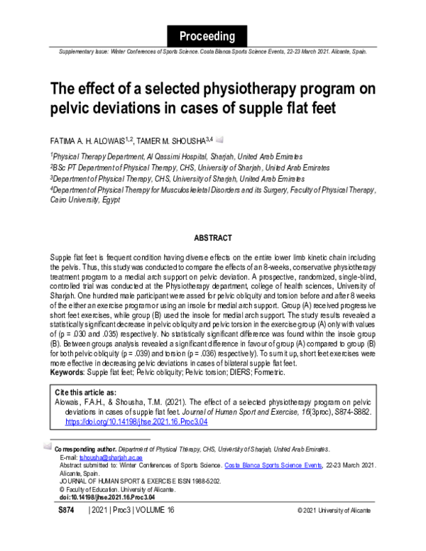 (PDF) The effect of a selected physiotherapy program on pelvic deviations in cases of supple ...