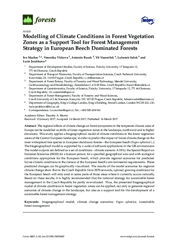 (PDF) Modelling of Climate Conditions in Forest Vegetation Zones as a ...