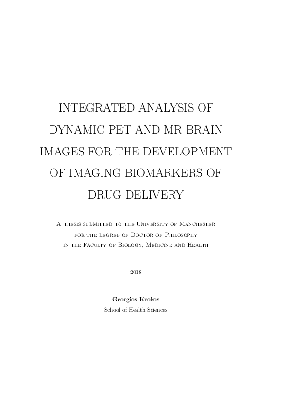 (PDF) Integrated analysis of dynamic PET and MR brain images for the ...