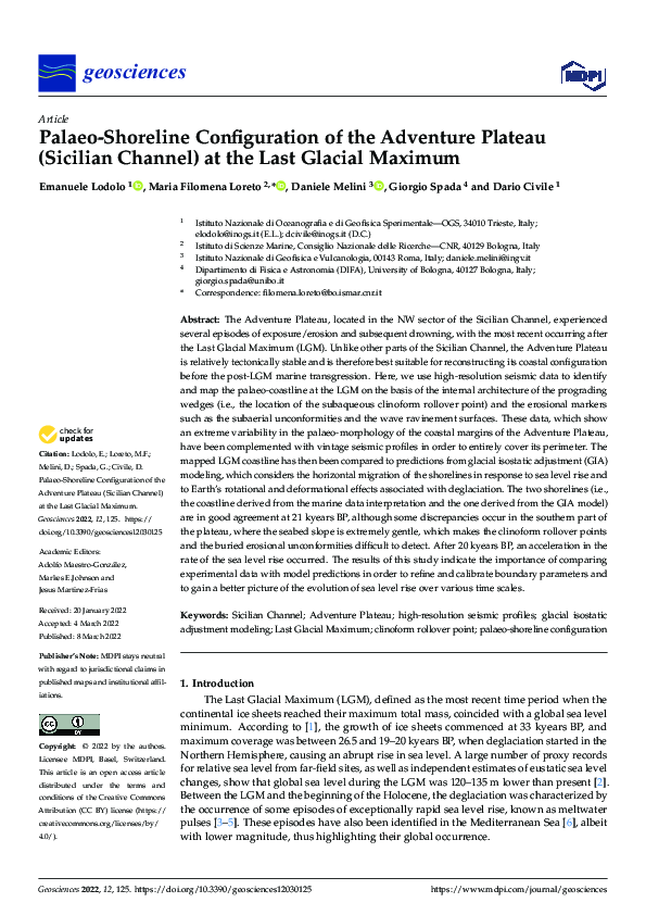 (PDF) Palaeo-Shoreline Configuration of the Adventure Plateau (Sicilian ...