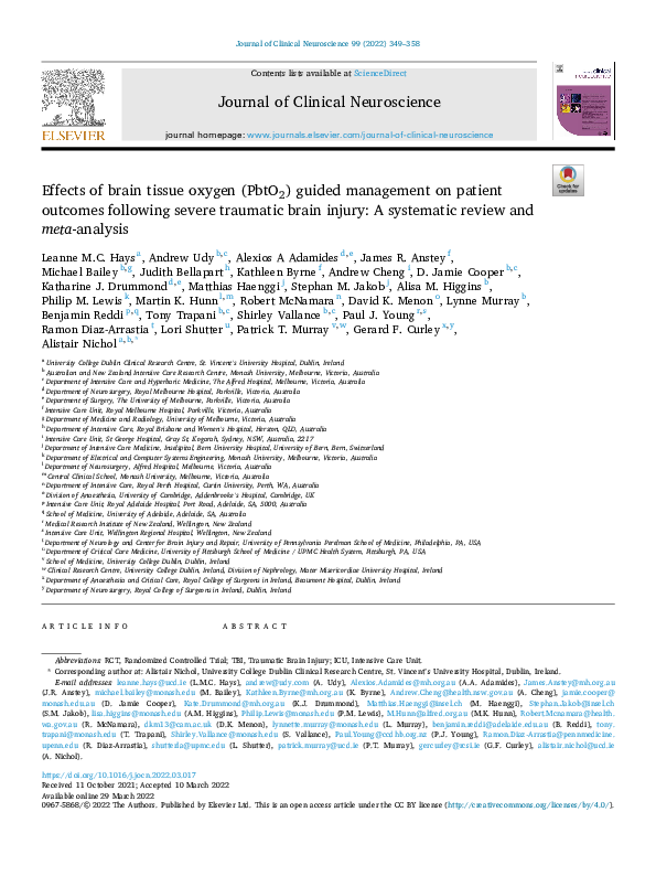 (PDF) Effects of brain tissue oxygen (PbtO2) guided management on ...