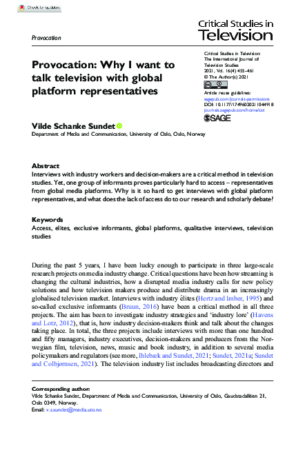 (PDF) Provocation: Why I want to talk television with global platform ...
