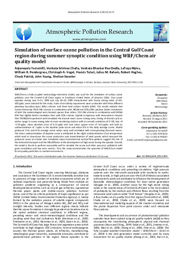 (PDF) Simulation of surface ozone pollution in the Central Gulf Coast ...
