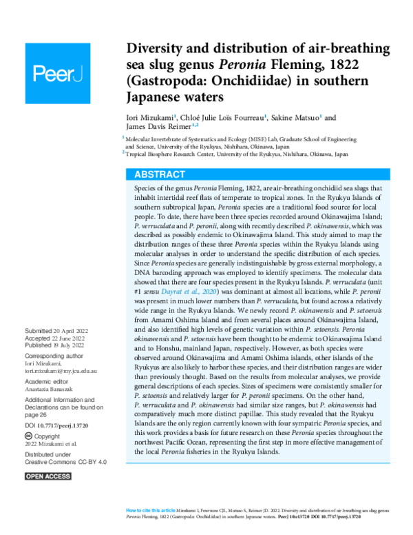 (PDF) Diversity and distribution of air-breathing sea slug genus ...