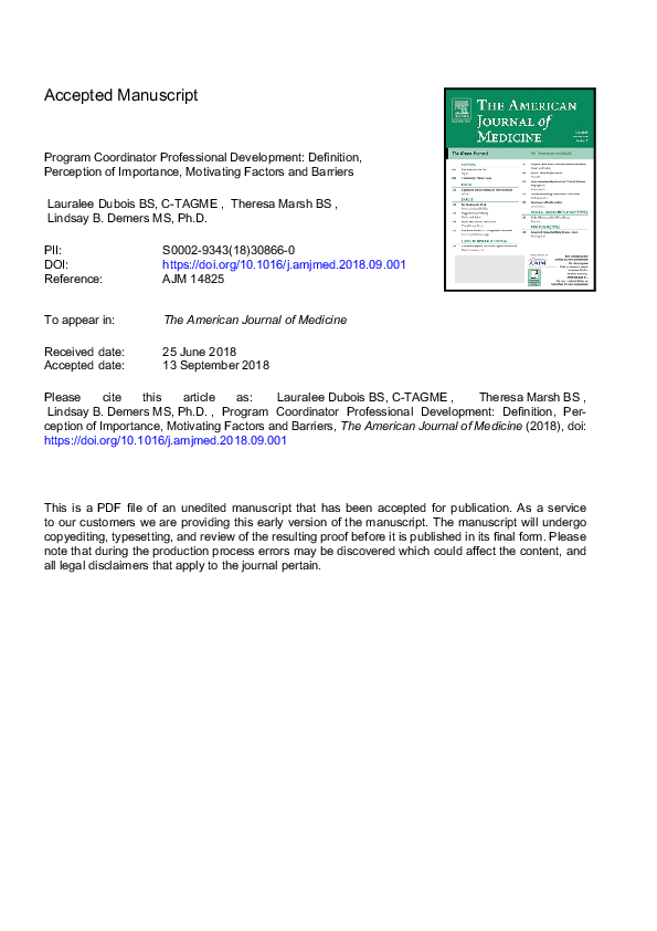 (PDF) Program Coordinator Professional Development Series