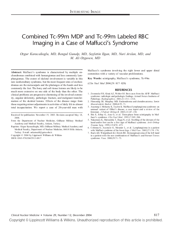 (PDF) Combined Tc-99m MDP and Tc-99m Labeled RBC Imaging in a Case of ...