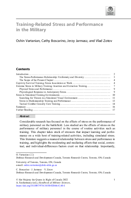 (PDF) Training-Related Stress and Performance in the Military
