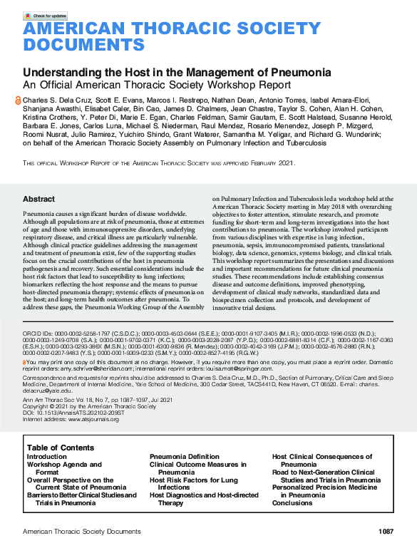 (PDF) Understanding the Host in the Management of Pneumonia. An ...