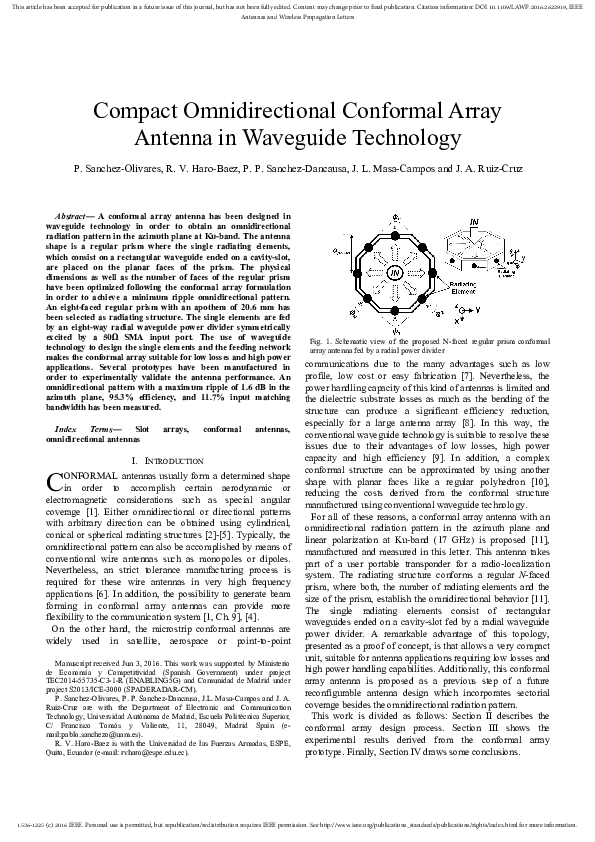 (PDF) Compact Omnidirectional Conformal Array Antenna in Waveguide Technology
