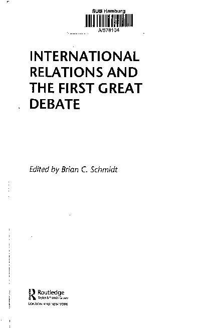(PDF) International relations and the first great debate
